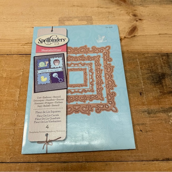 Spellbinders | Art | 55 Spellbinders Fleur De Lis Squares Cut Emboss ...